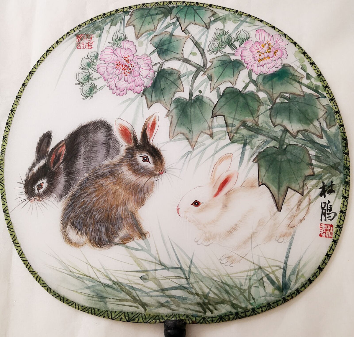 Round Fan - Rabbits – Du's Gallery